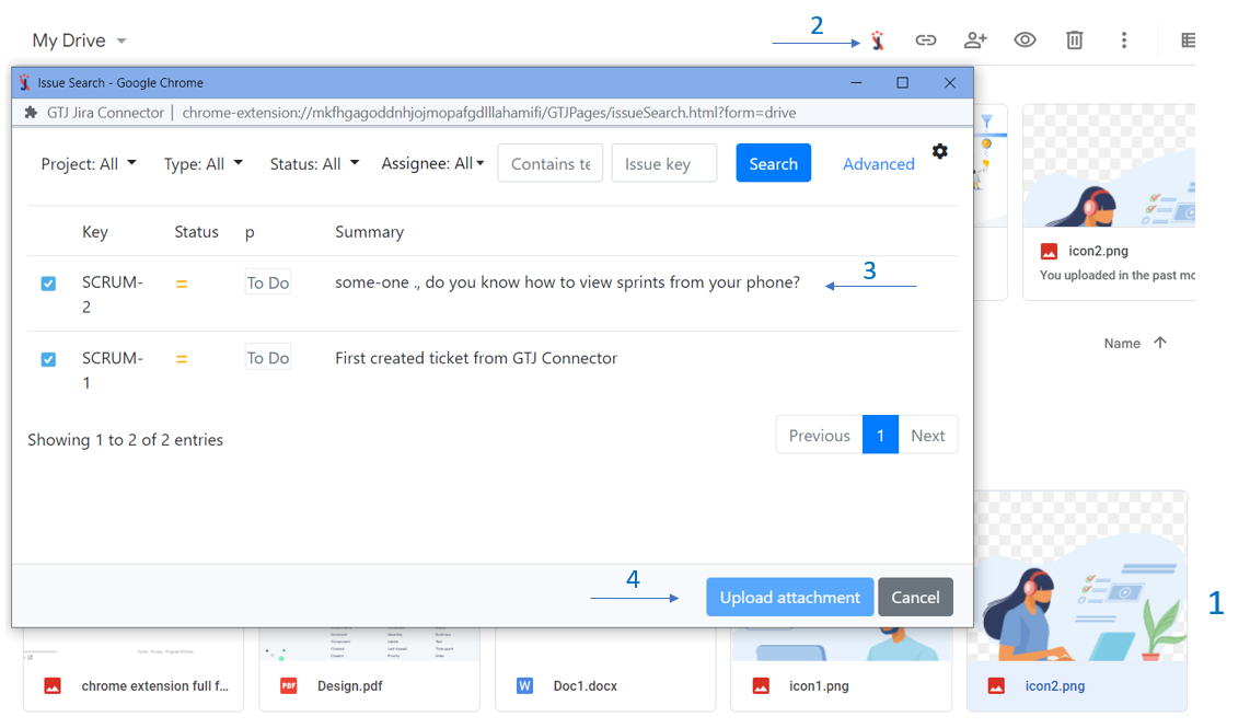 How to Upload Attachments From Drive with Jira Extension in Chrome - Google To Jira - GTJ ...